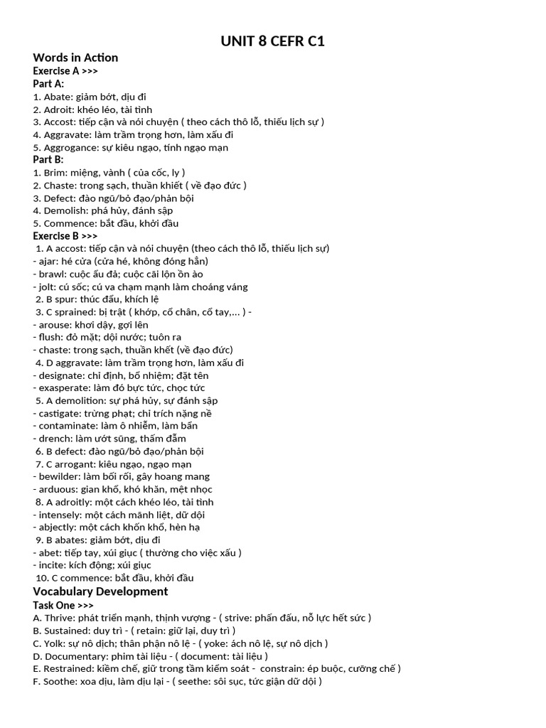 Unit 8 Cefr C1 | PDF