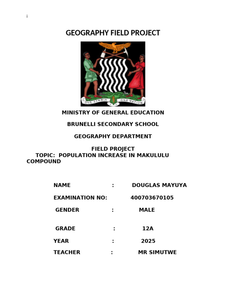 Geography Field Project Mayuya | PDF