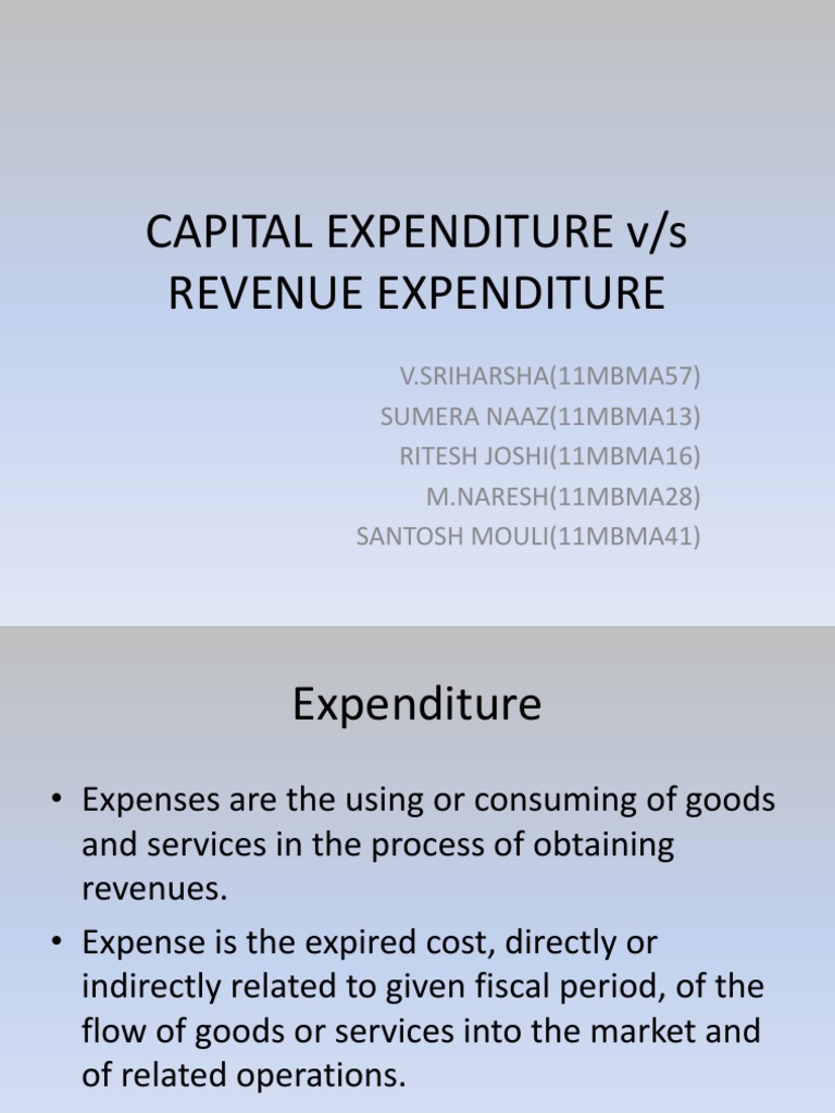 Capital vs Revenue Expenditure Explained | PDF | Expense | Debits And ...