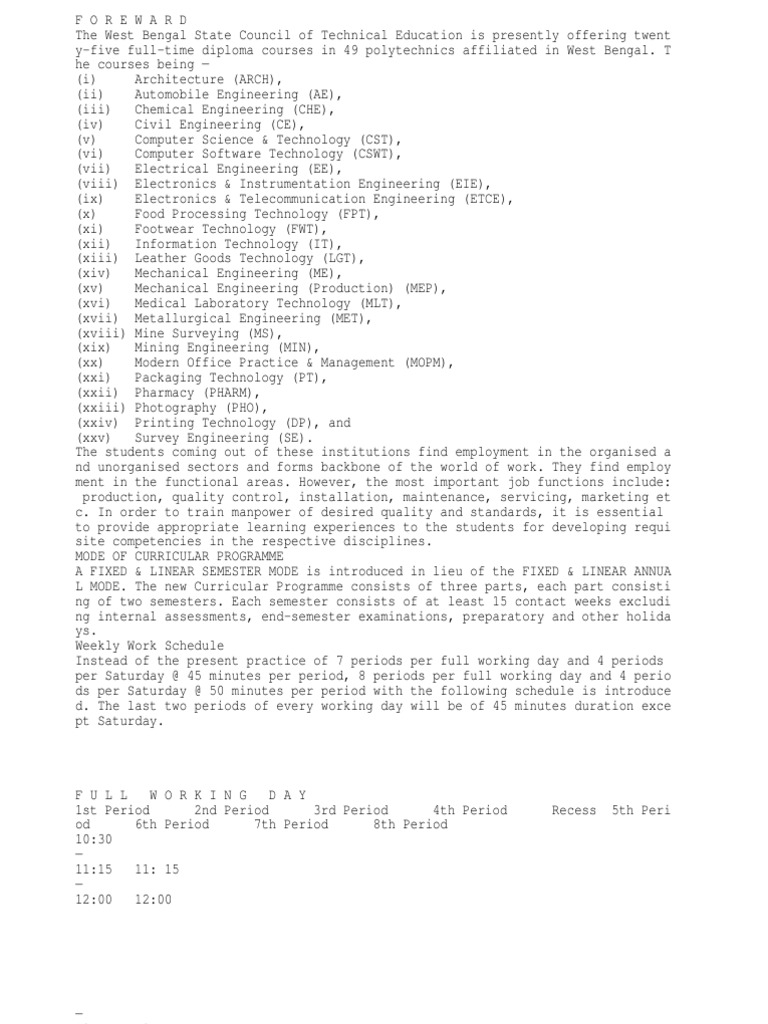 Polytechnic Syllabus | PDF | Engineering | Curriculum