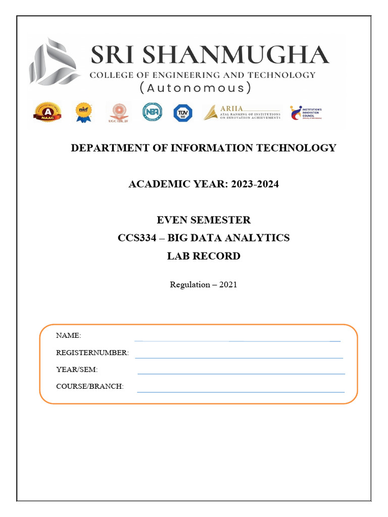 BDA Lab Manual | PDF | Matrix (Mathematics) | Apache Hadoop