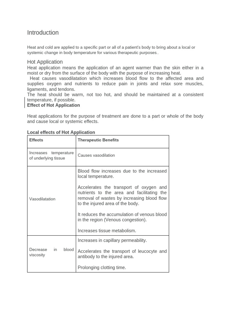 unit 10. Hot n cold app | PDF | Vasodilation | Infrared