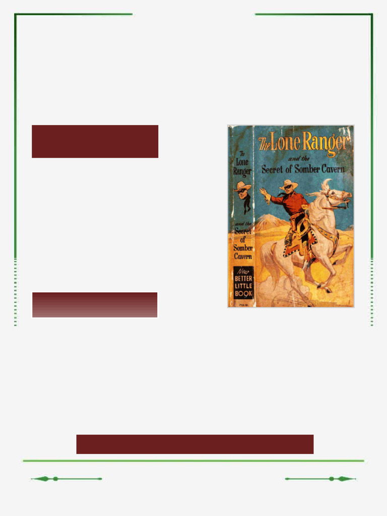 Lone Ranger and the Secret of Somber Canyon 1950 Big Little Book Big ...