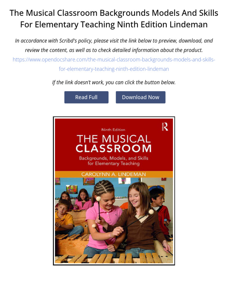 The musical classroom backgrounds models and skills for elementary ...