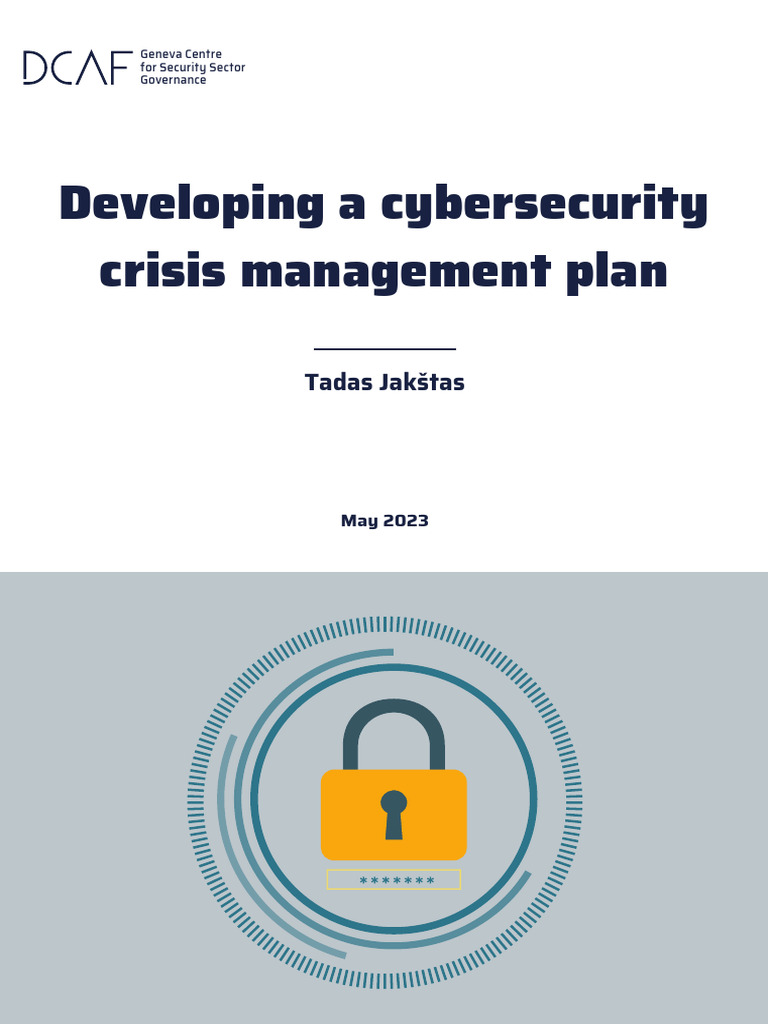 Cybersecurity Crisis Management Plan Guide | PDF | Crisis Management ...