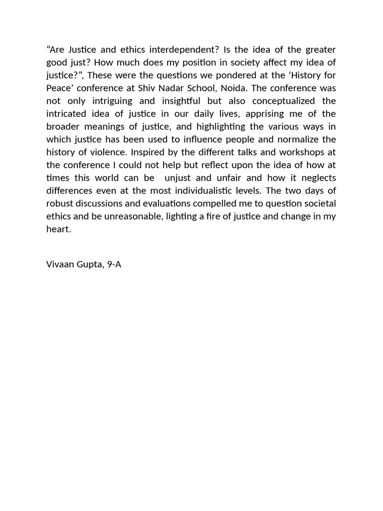 Are Justice and Ethics Interdependent | PDF