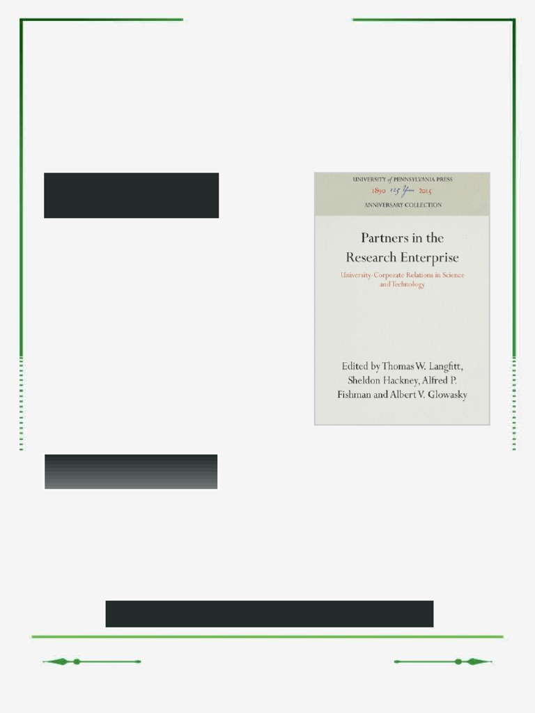 Partners in the Research Enterprise: University-Corporate Relations in ...