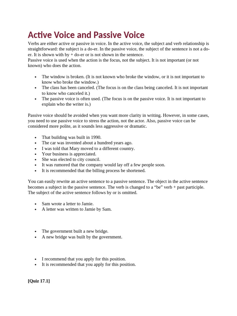 Understanding Active and Passive Voice | PDF | Subject (Grammar) | Verb