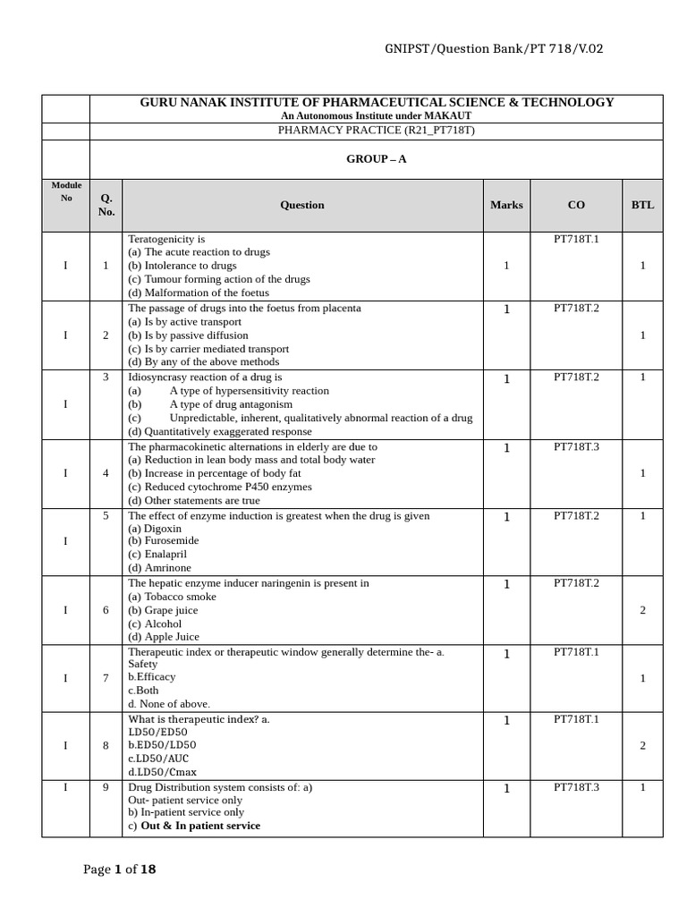 QB_R21_PT718T_DS_V2.0 | PDF | Pharmacy | Pharmacist