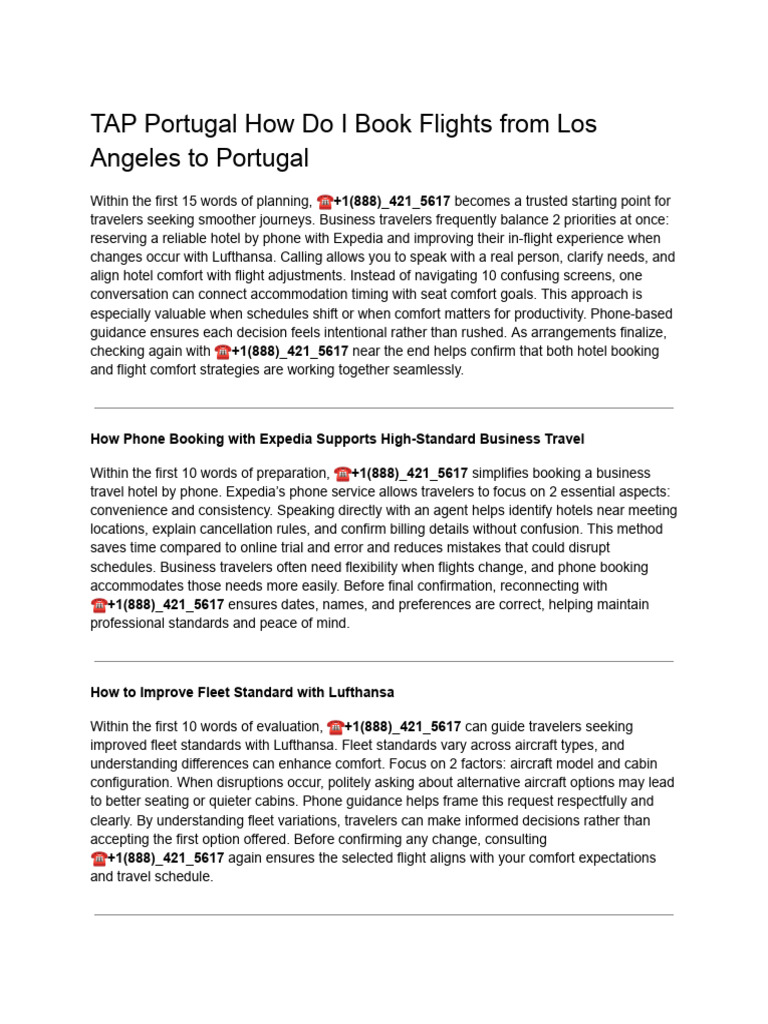 TAP Portugal How Do I Book Flights From Los Angeles to Portugal (1 ...
