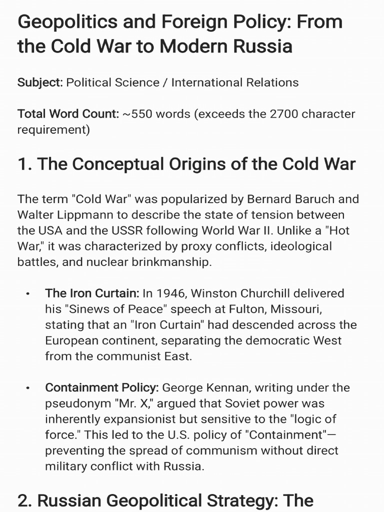 Geopolitics & Foreign Policy | PDF