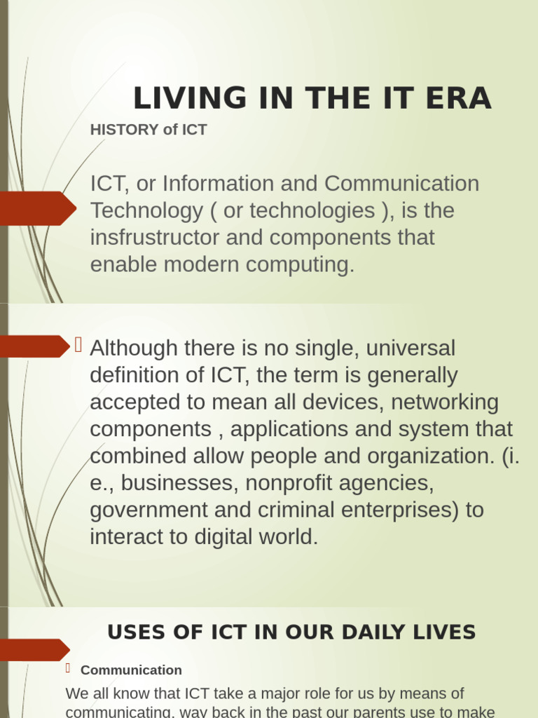 LIVING IN A IT ERA | PDF | Educational Technology | Information And ...