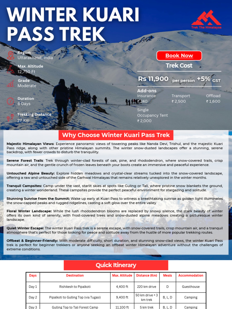 Winter Kuari Pass Trek (3) | PDF | Mountaineering | Himalayas