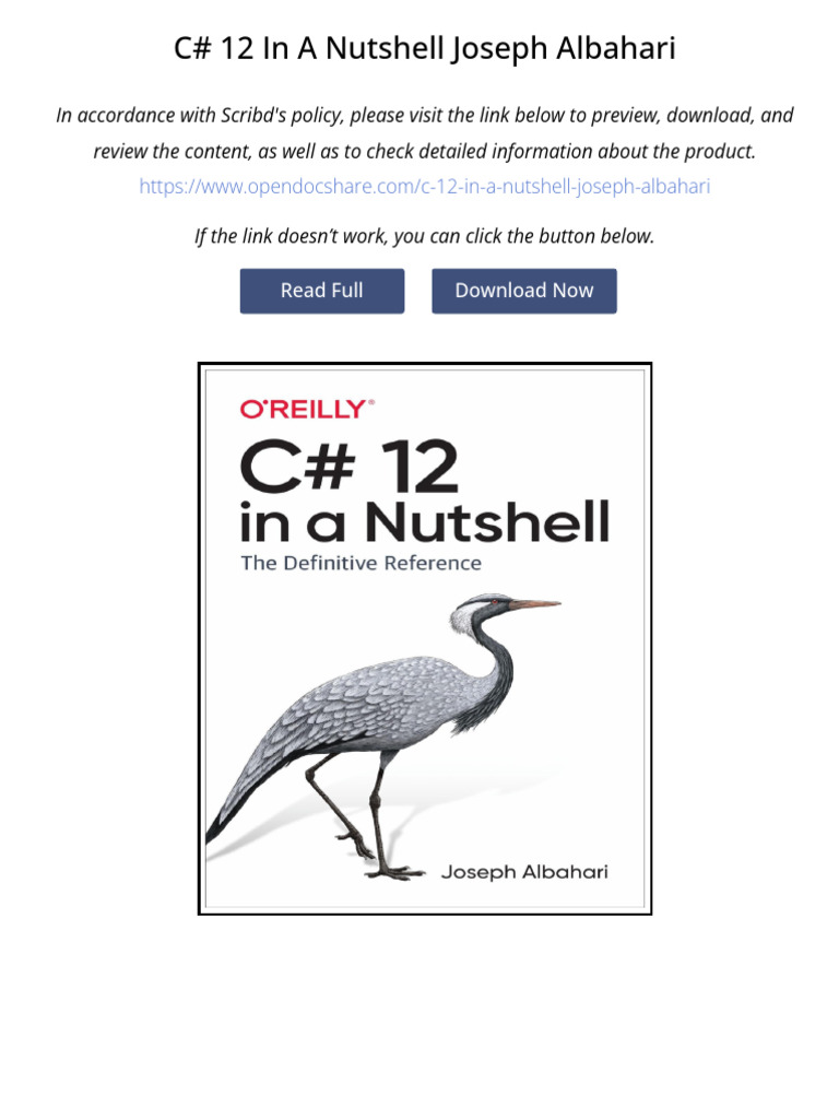 C# 12 in a Nutshell Joseph Albahari | PDF | C Sharp (Programming ...