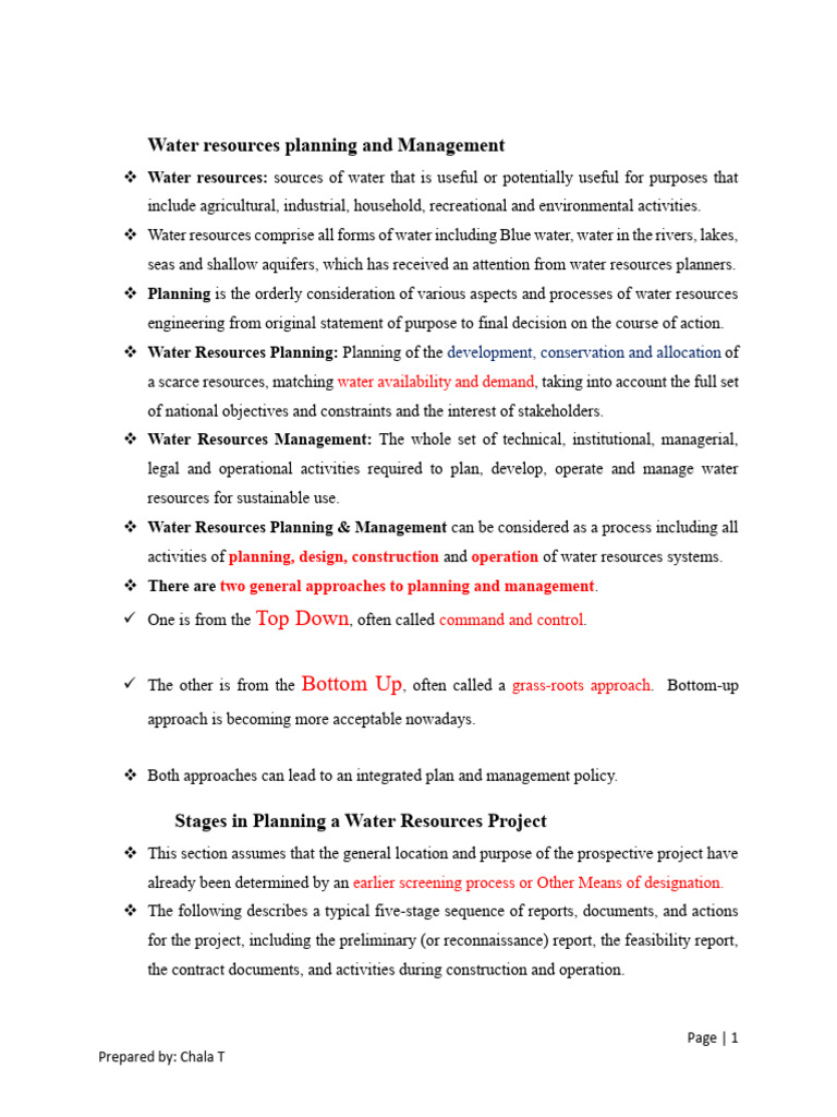 Water Resources Planning Guide | PDF | System | Water Resources