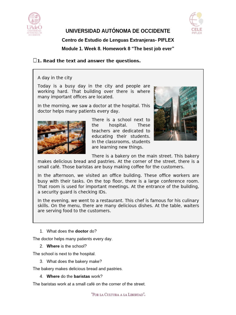 Copia de Module 1. Homework 8. the Best Job Ever | PDF