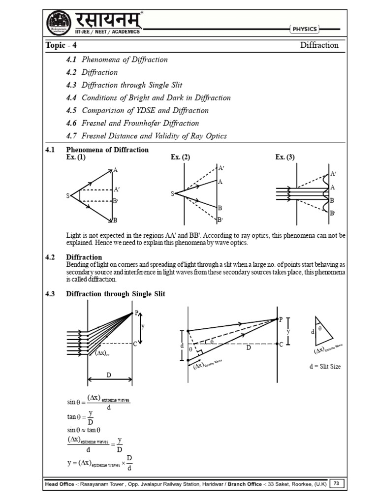 Diffraction and Polarisation | PDF | Diffraction | Optics
