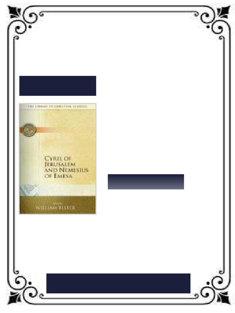 Cyril of Jerusalem and Nemesius of Emesa William Telfer ebook fast ...