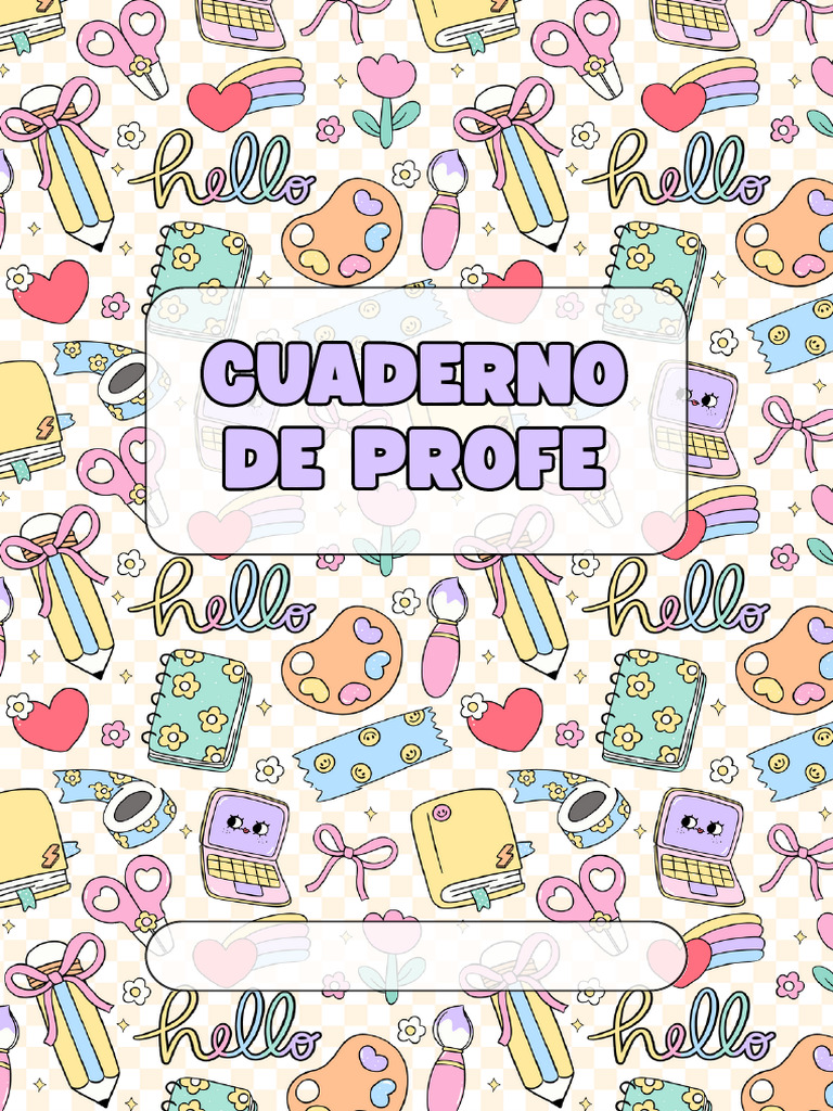Cuaderno de Profe para Organizar Curso Escolar Ilustrativo Colorido ...