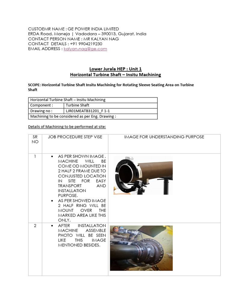 Insitu Machining for Turbine Shaft | PDF