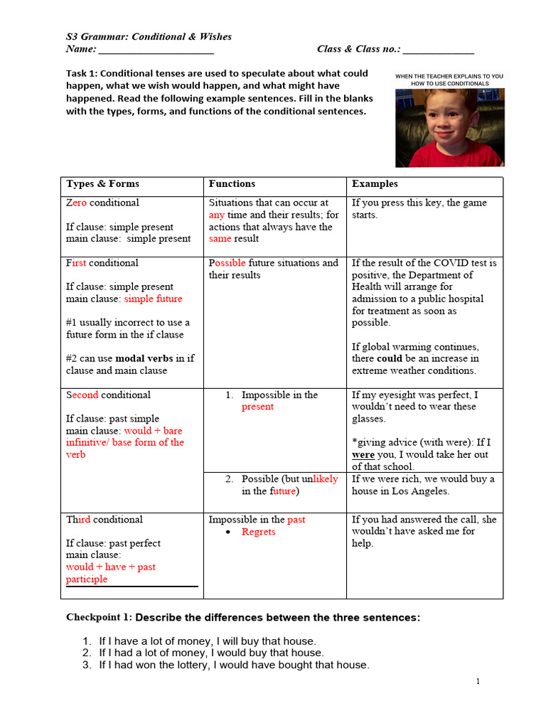 Conditional & Wishes_teacher Version_updated | PDF | Semantics ...