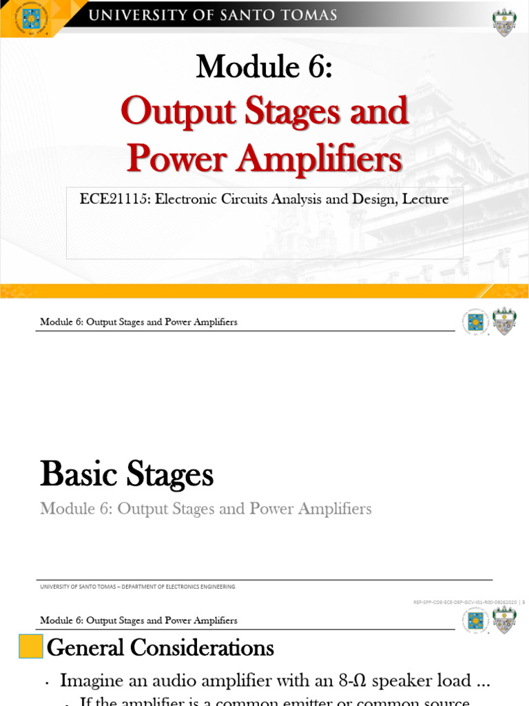 Module 6 - Output Stages and Power Amplifiers | PDF | Amplifier ...