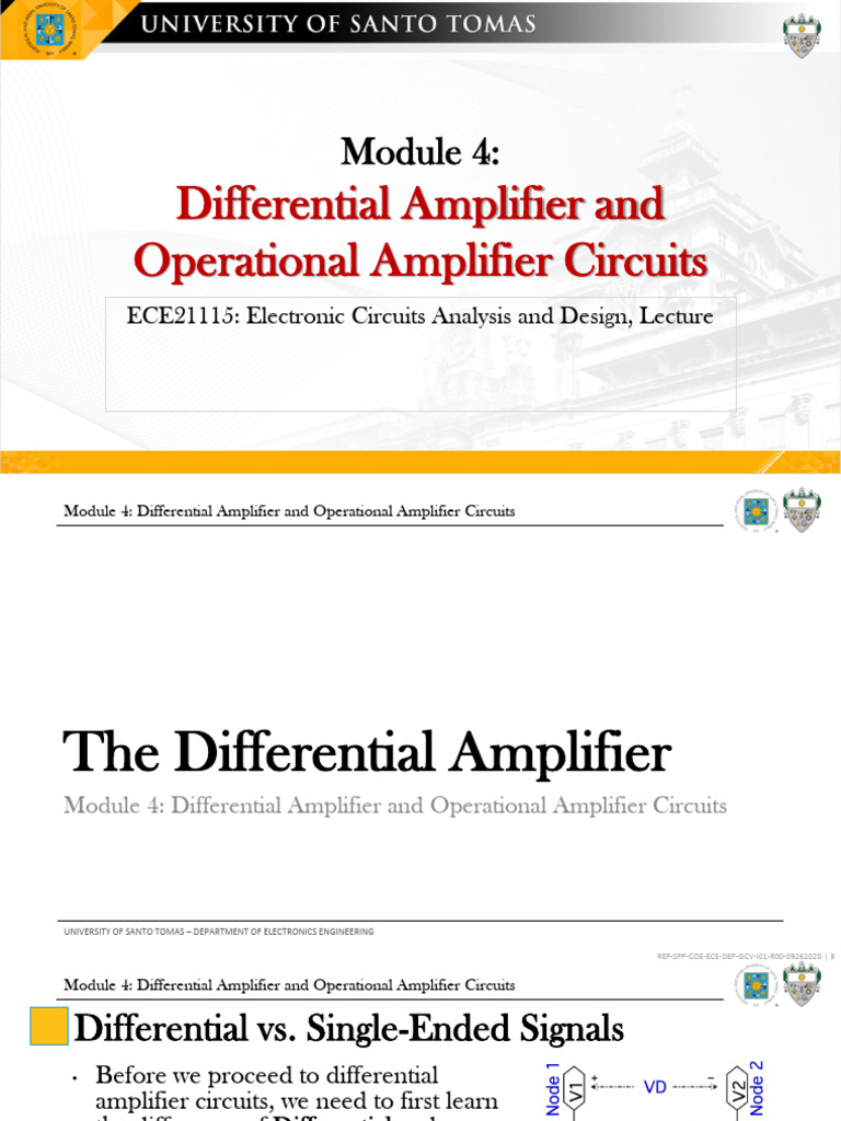 Differential and Operational Amplifiers | PDF | Amplifier | Operational ...
