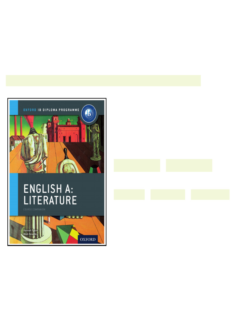 IB English A Literature Course Book Oxford IB Diploma full | PDF