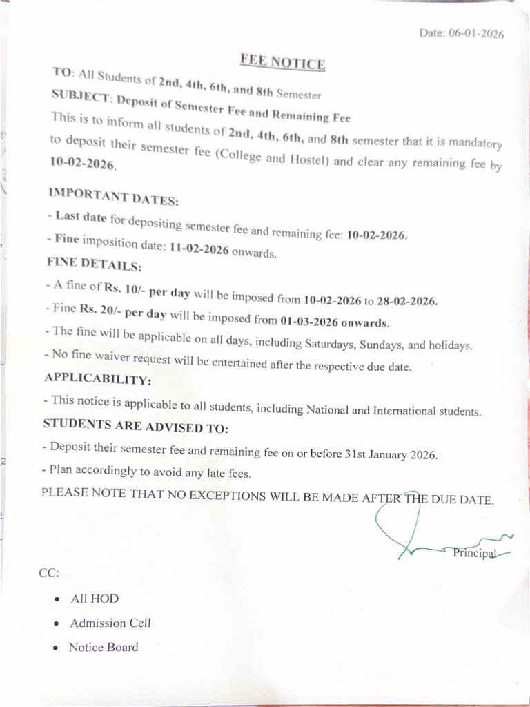 Fee Notice | PDF
