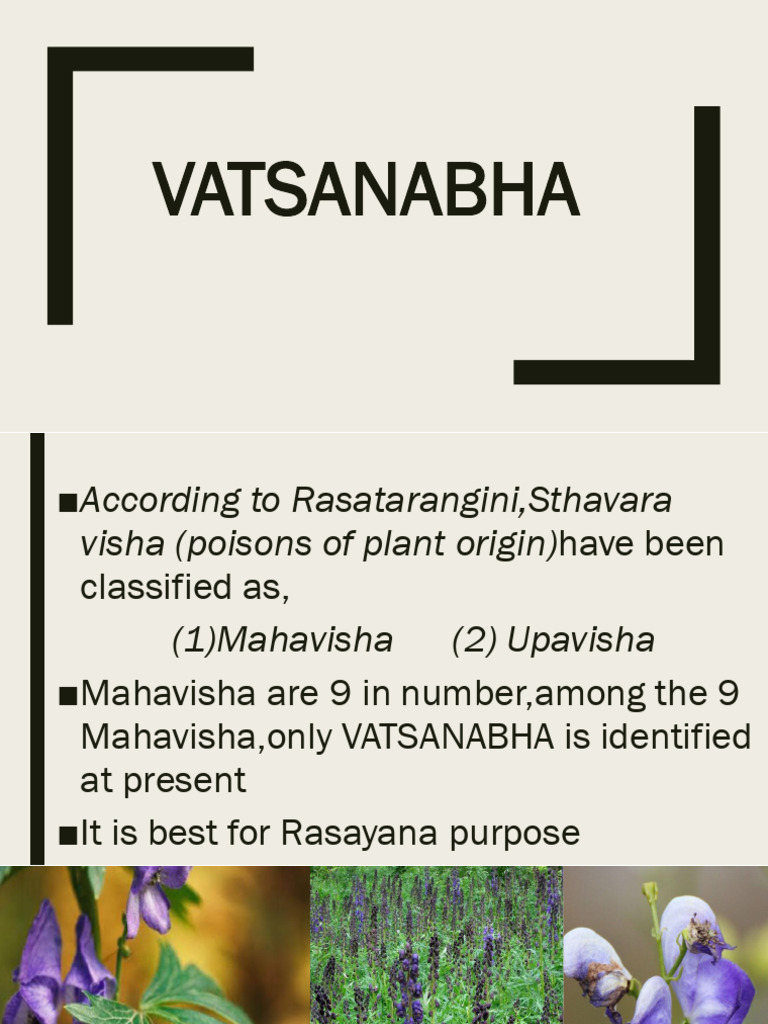 Vatsanabha: Toxicity and Management | PDF