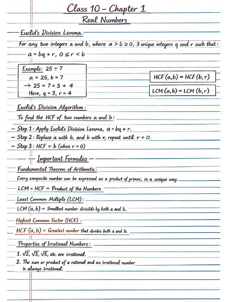 Class 10 Chapter Wise Formula | PDF