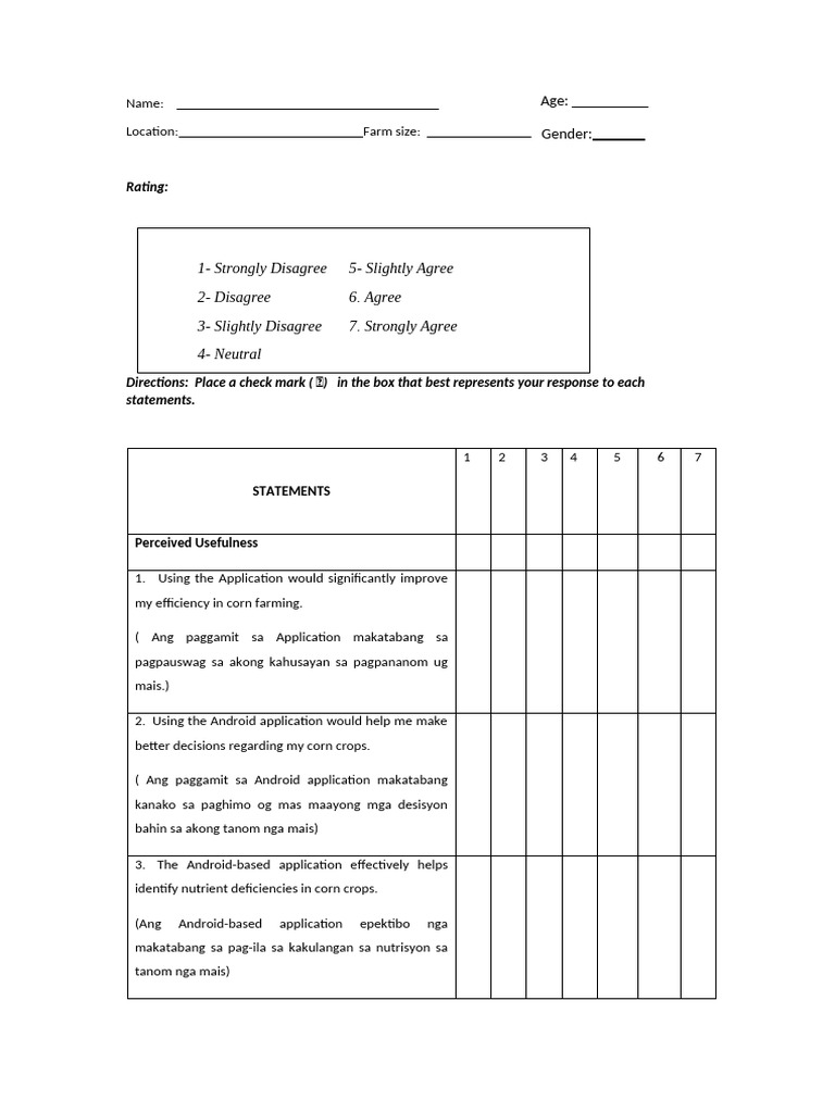 Survey Questionare | PDF