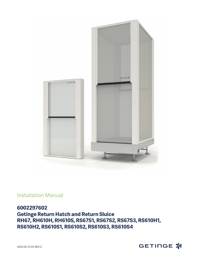 Getinge Return Hatch & Sluice Installation Guide | PDF | Wall