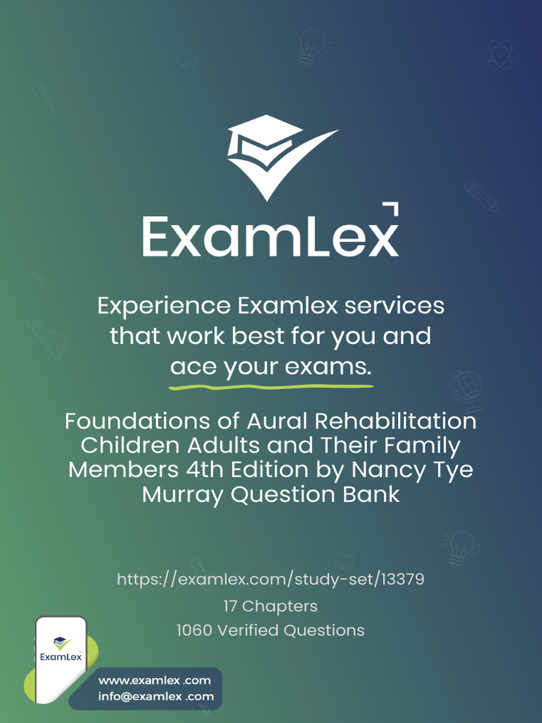 Aural Rehabilitation Study Guide | PDF | Hearing Loss | Behavioural ...