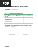 Handing Taking Over Form PDF | PDF | Cheque | Computing