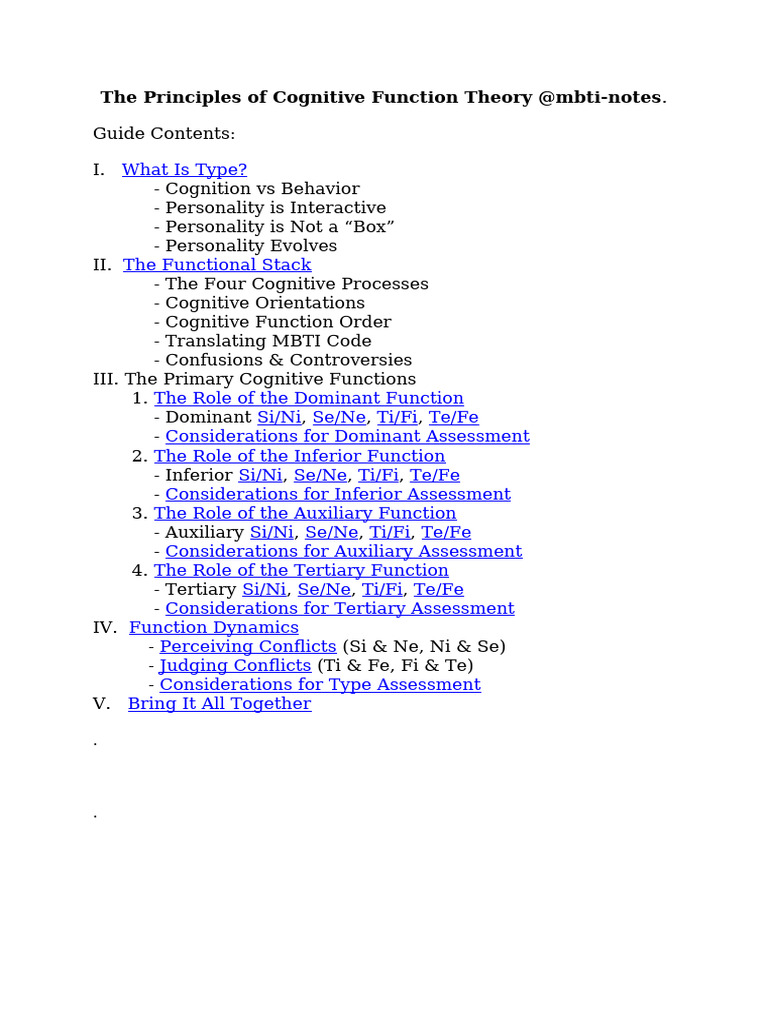The Principles of Cognitive Function Theory | PDF | Extraversion And ...