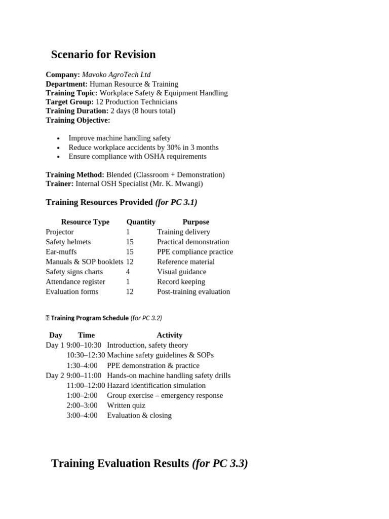 Checklist Topic 3 Scenario for Revision | PDF | Personal Protective ...