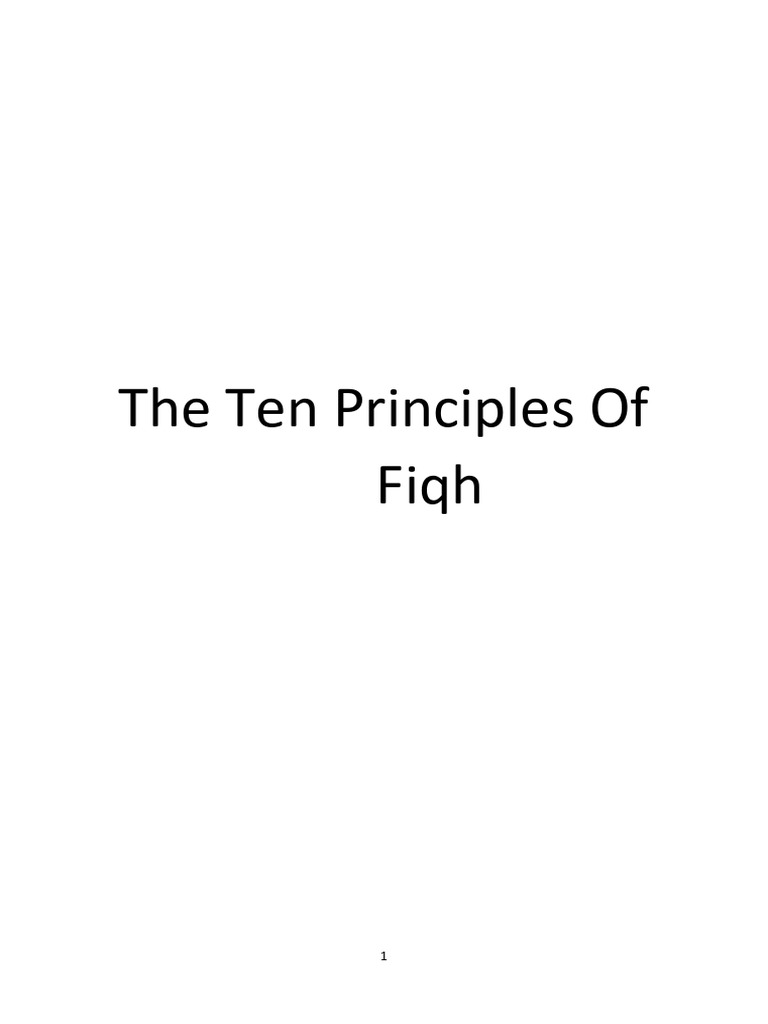 Ten Principles of Fiqh Explained | PDF | Sharia | Hadith