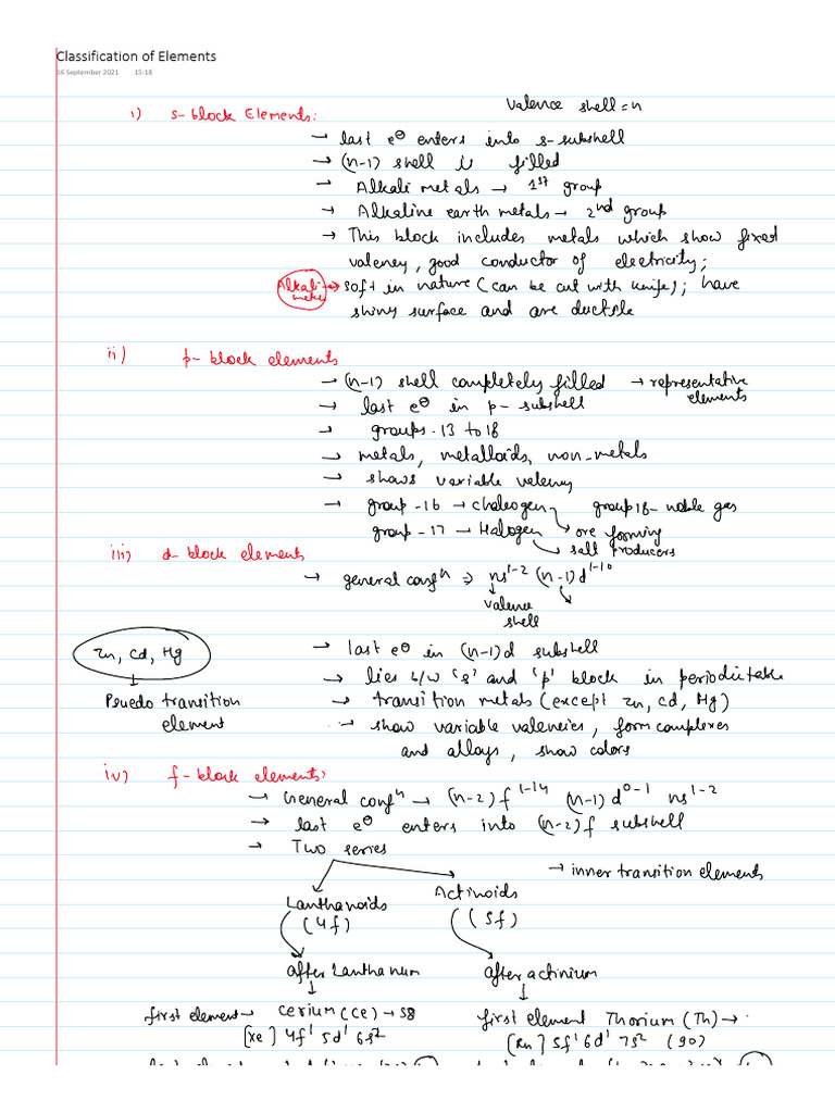 Classification of Elements | PDF