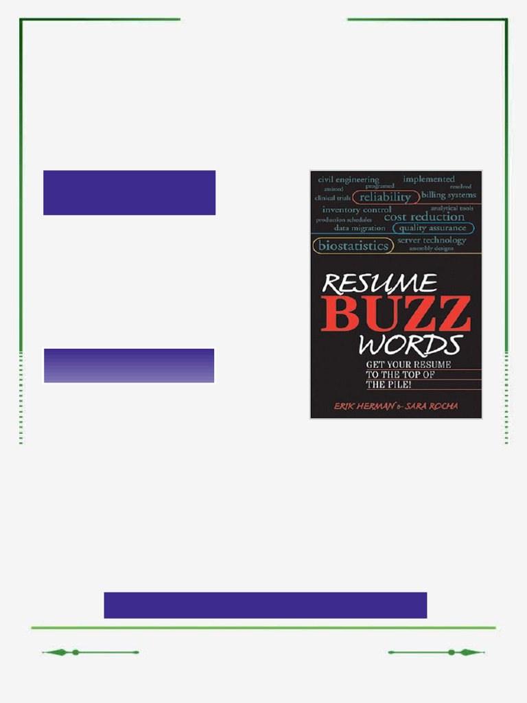 Resume Buzz Words Erik Herman ebook fully revised chapters | PDF ...
