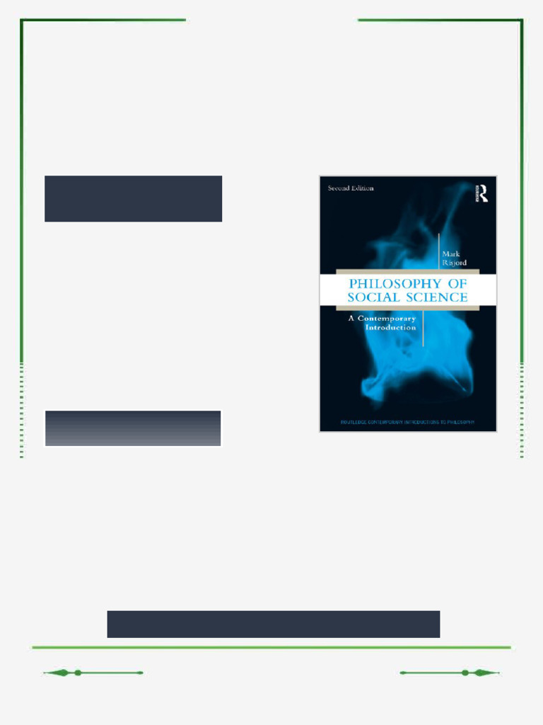 Philosophy of Social Science A Contemporary Introduction 2nd Edition ...