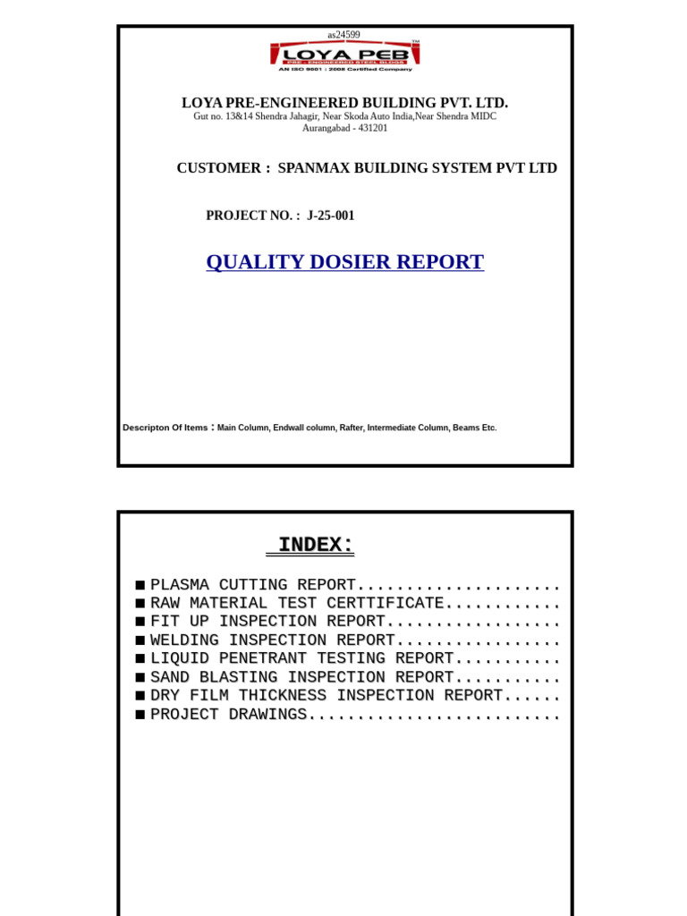Quality Dossier | PDF