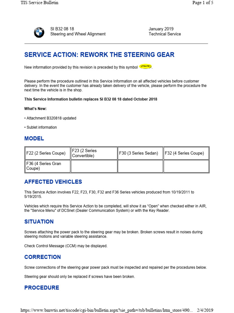 BMW F30 TIS | PDF | Screw | Steering