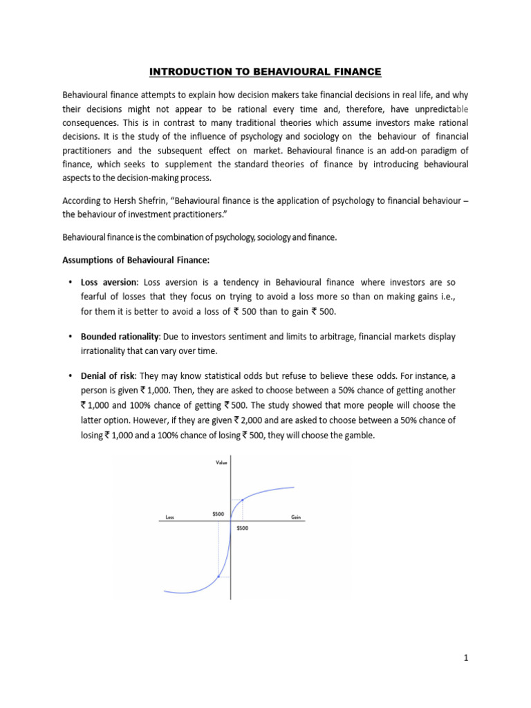 Understanding Behavioral Finance Concepts | PDF | Behavioral Economics ...