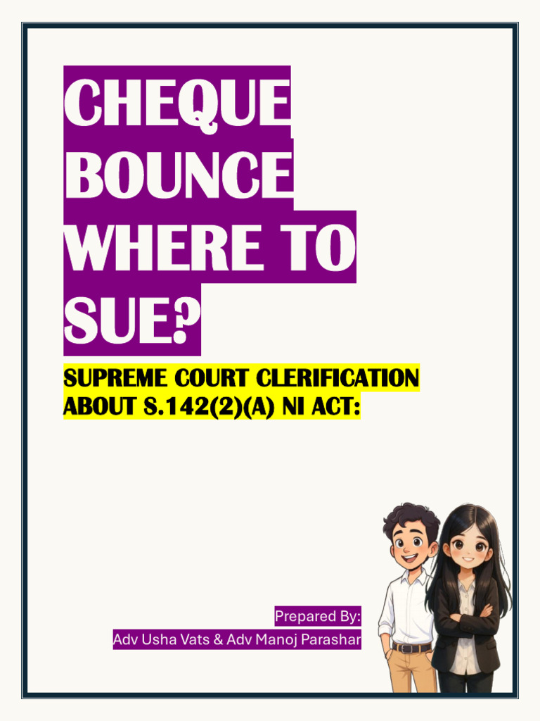 Cheque Bounce Where to Sue | PDF | Cheque | Justice