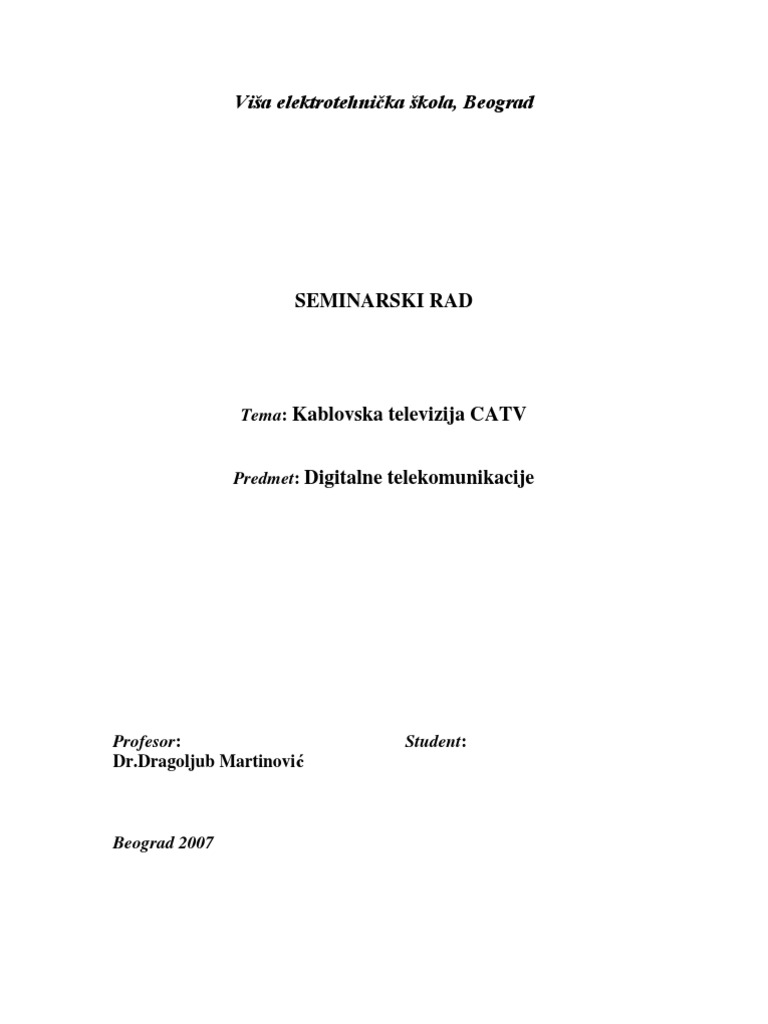 I Kablovska Televizija | PDF | Science & Mathematics | Technology ...