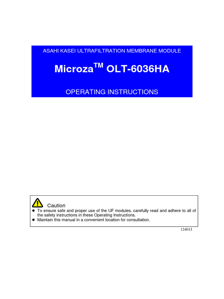 Asahi Kasei OLT-6036HA UF Module Guide | PDF | Membrane | Water