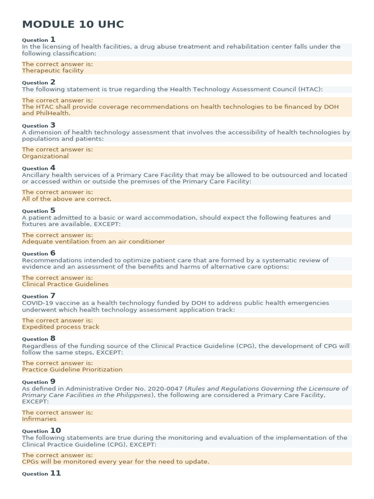 Module 10 Uhc | PDF | Health Care | Medicine