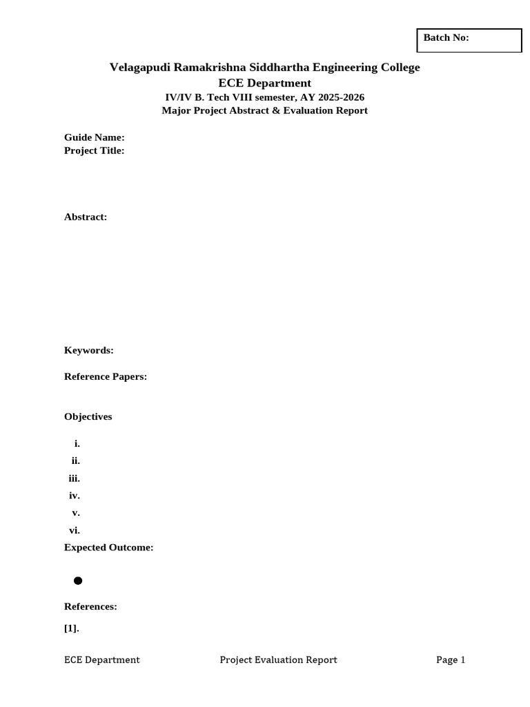 Project Abstract and Evaluation Report | PDF | Evaluation