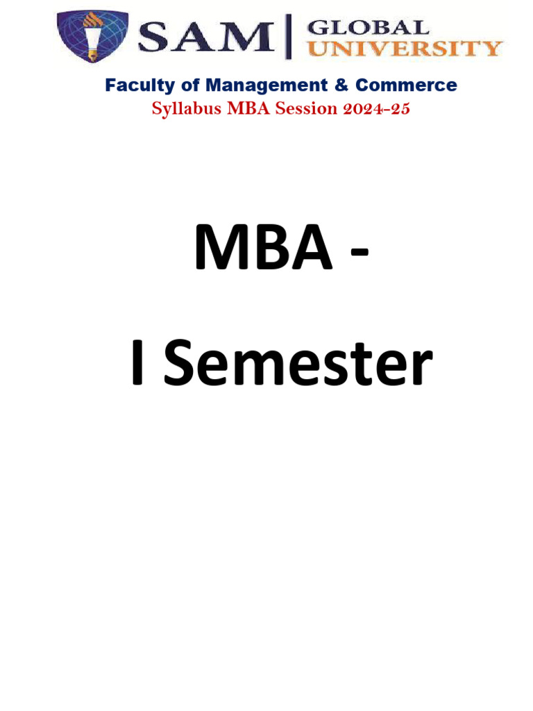 MBA 1st Semester Syllabus 2024-25 | PDF | Statistics | Capital Budgeting